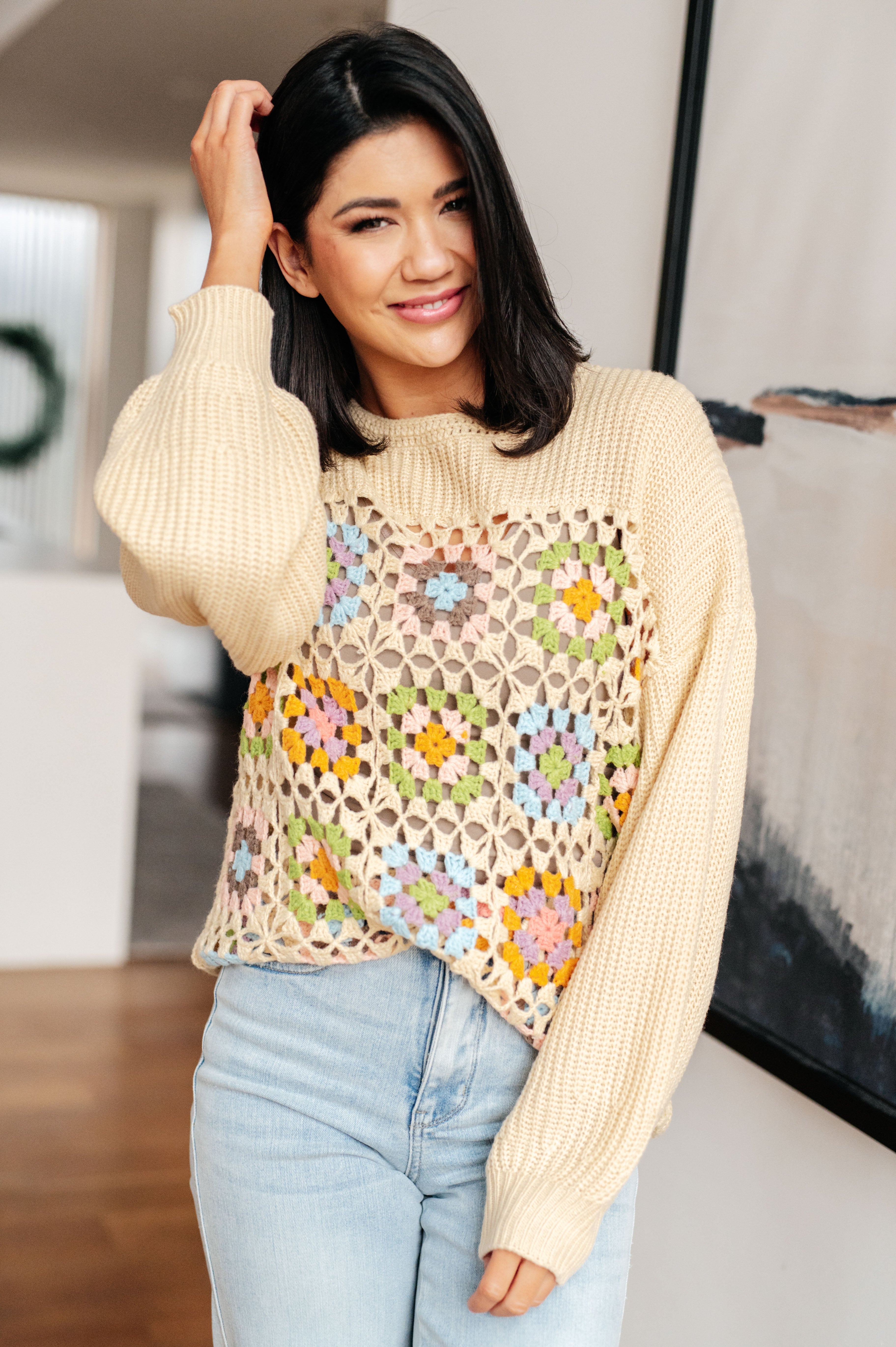 Square Dance Granny Square Sweater – Sparkled Leopard Boutique