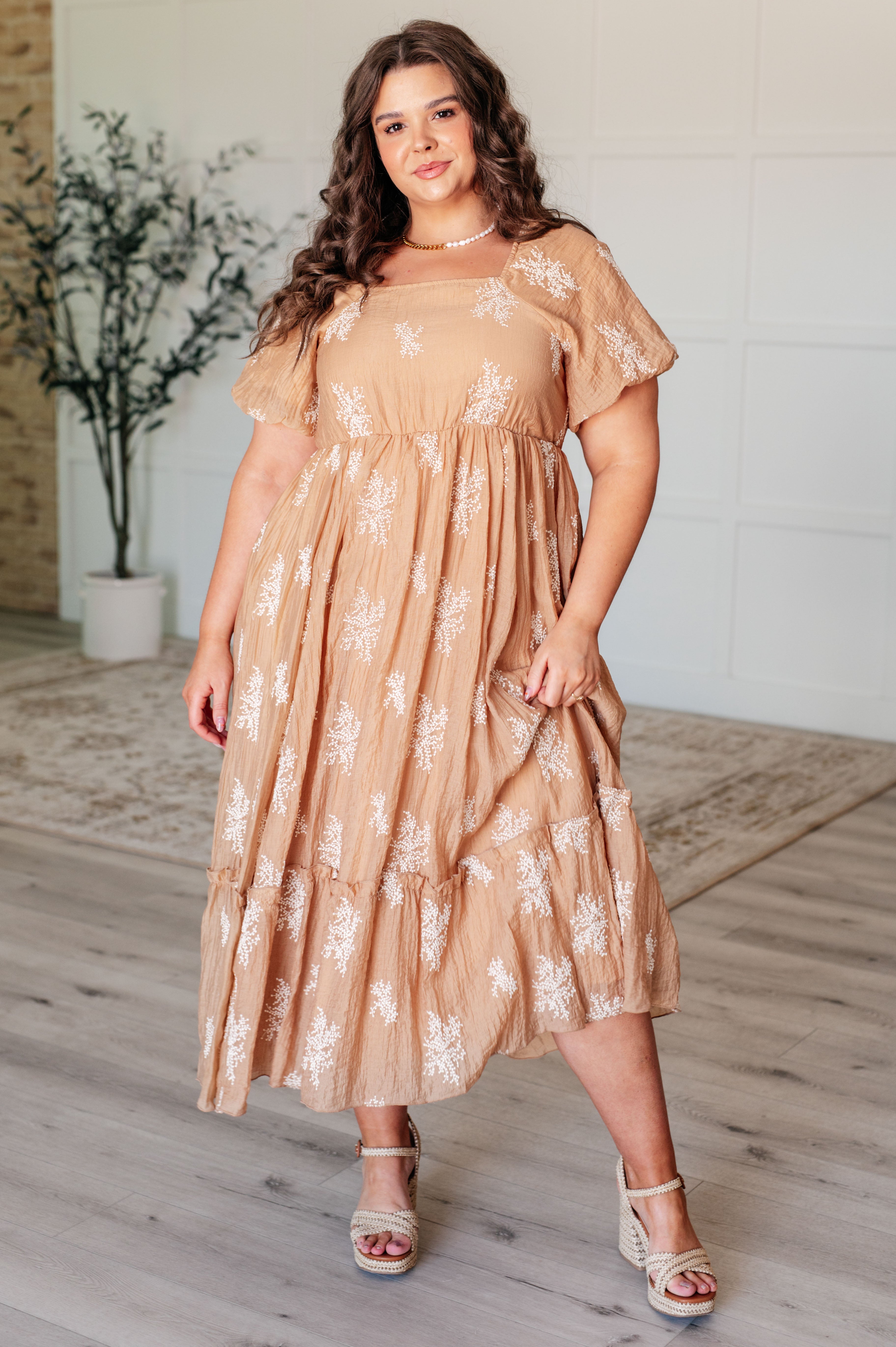 Trusting My Intuition Balloon Sleeve Dress in Camel – Sparkled Leopard ...